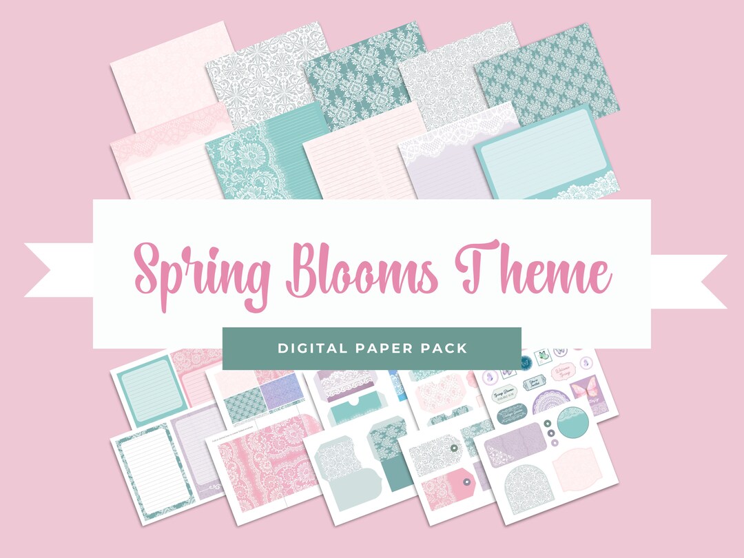 Spring Blooms Digital Paper Pack: Junk Journal Kit (PDF & JPG) - Etsy