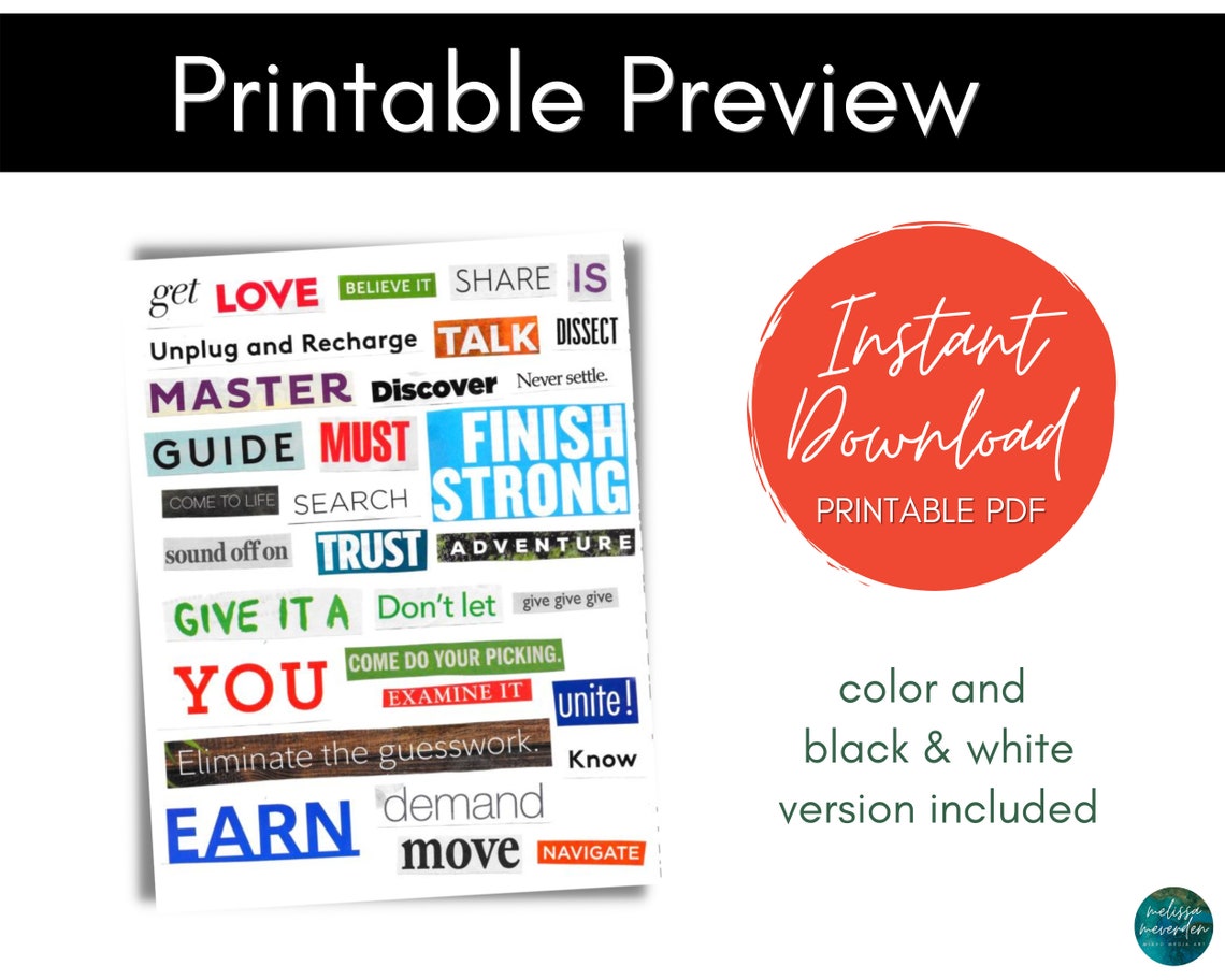 Magazine Cut Out Words for Collage, Junk Journaling, Vision Board ...