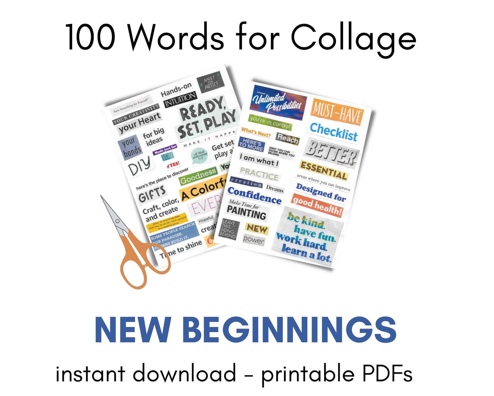 Magazine Cut Out Words for Collage, Junk Journaling, Vision Board ...