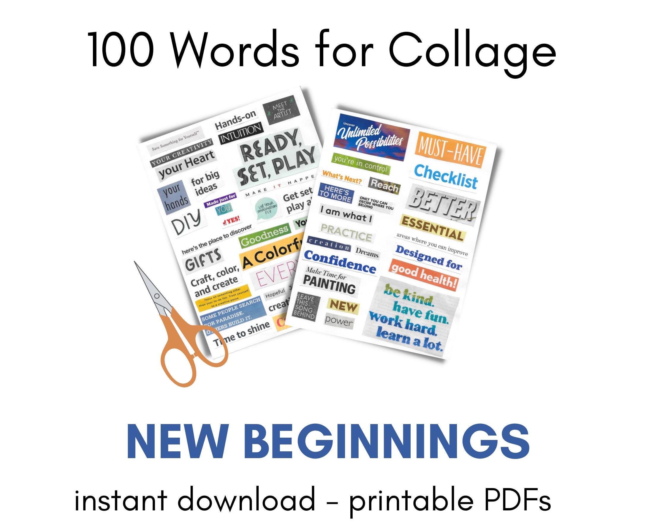 Magazine Cut Out Words for Collage, Junk Journaling, Vision Board ...