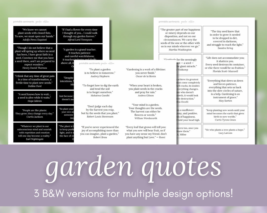 Quotes About Gardening, Growing, Learning, Love - Printable Spring ...