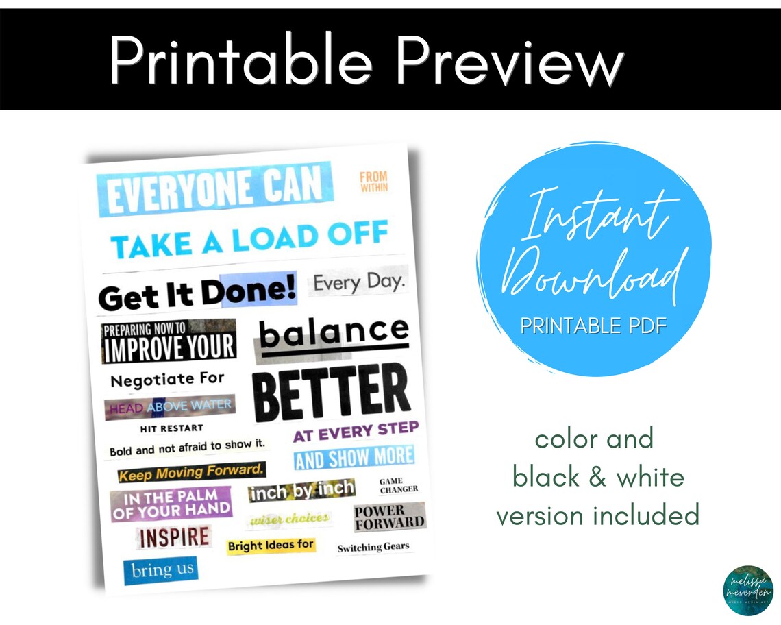 Magazine Cut Out Words for Collage, Junk Journaling, Vision Board ...