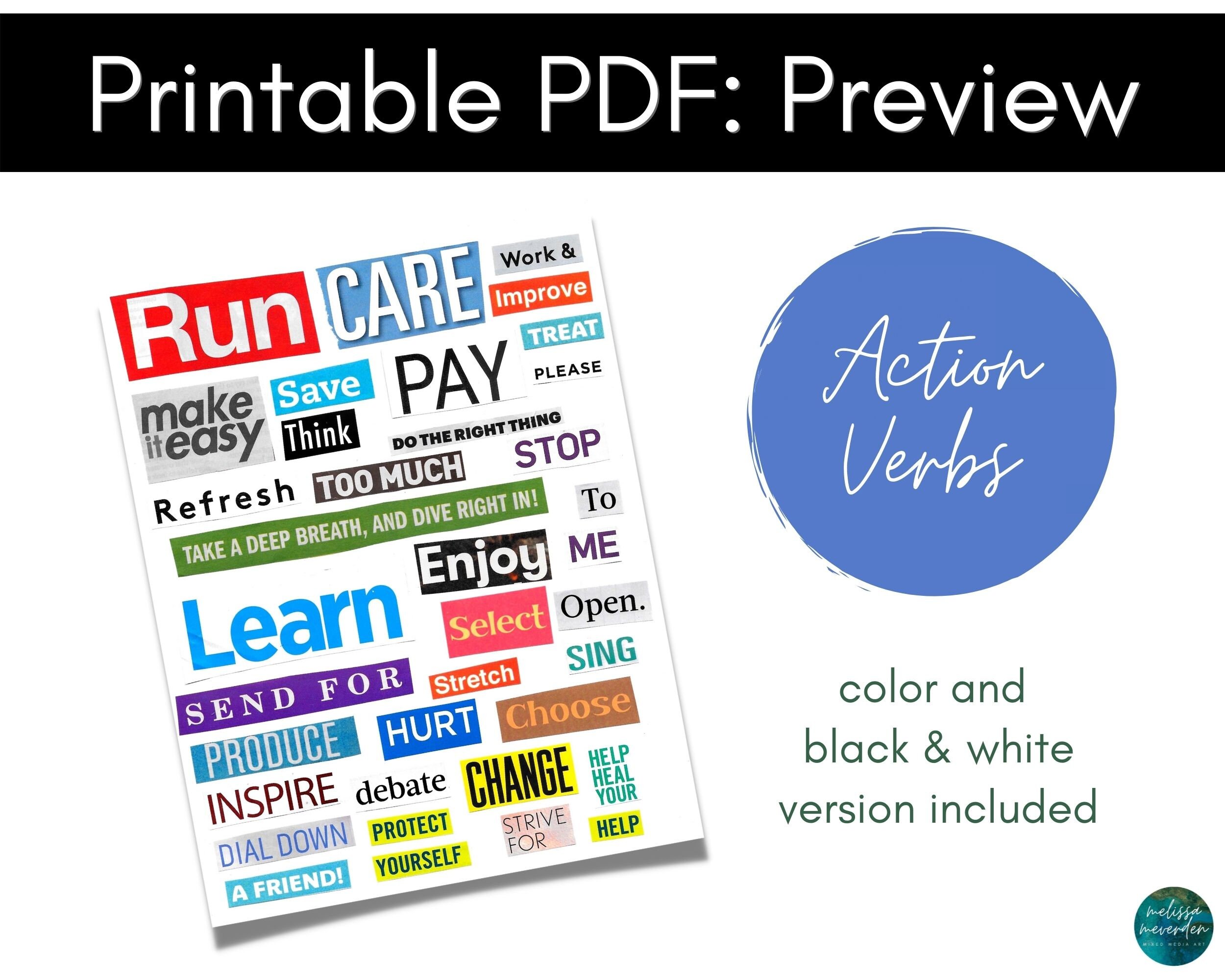 Magazine Cut Out Words: Collage, Vision Board, Junk Journal (printable ...