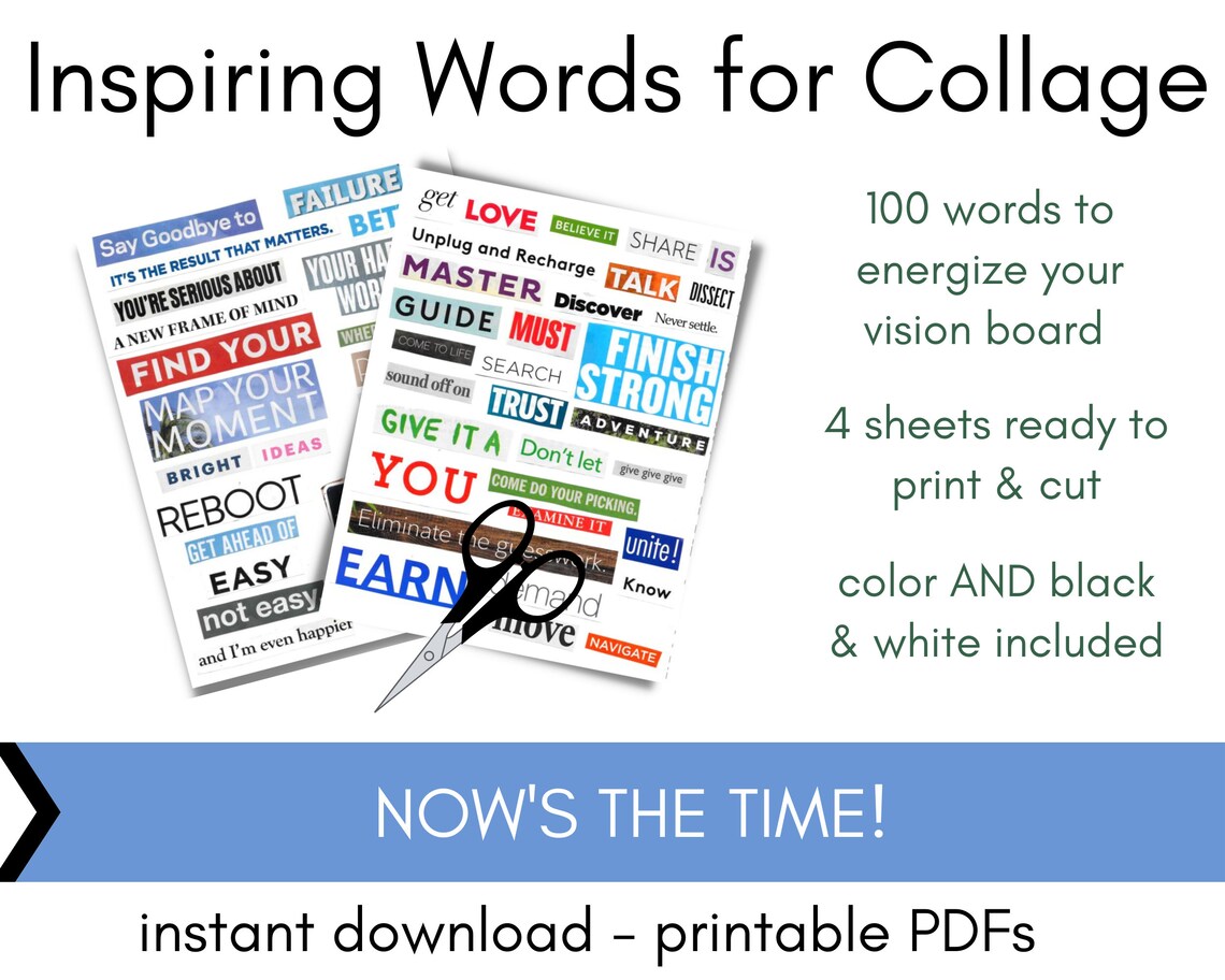 Magazine Cut Out Words for Collage, Junk Journaling, Vision Board ...