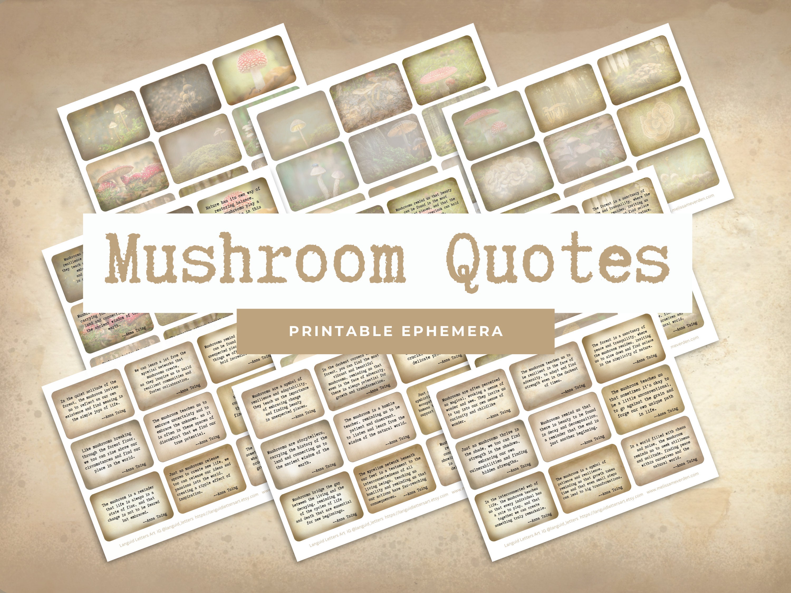 Printable Mushroom Quotes for Junk Journals - Digital Download ...