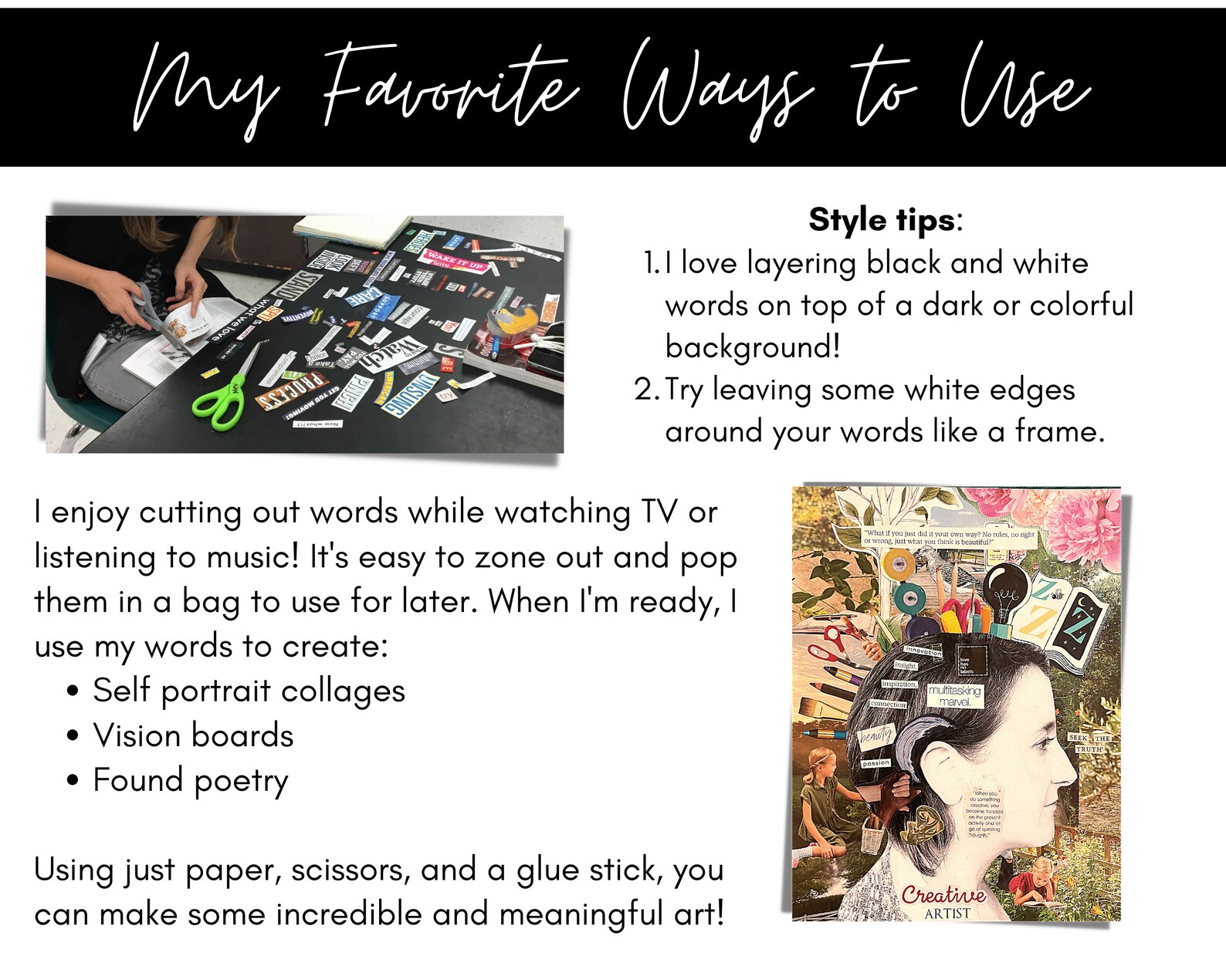 Magazine Cut Out Words for Collage, Junk Journaling, Vision Board ...