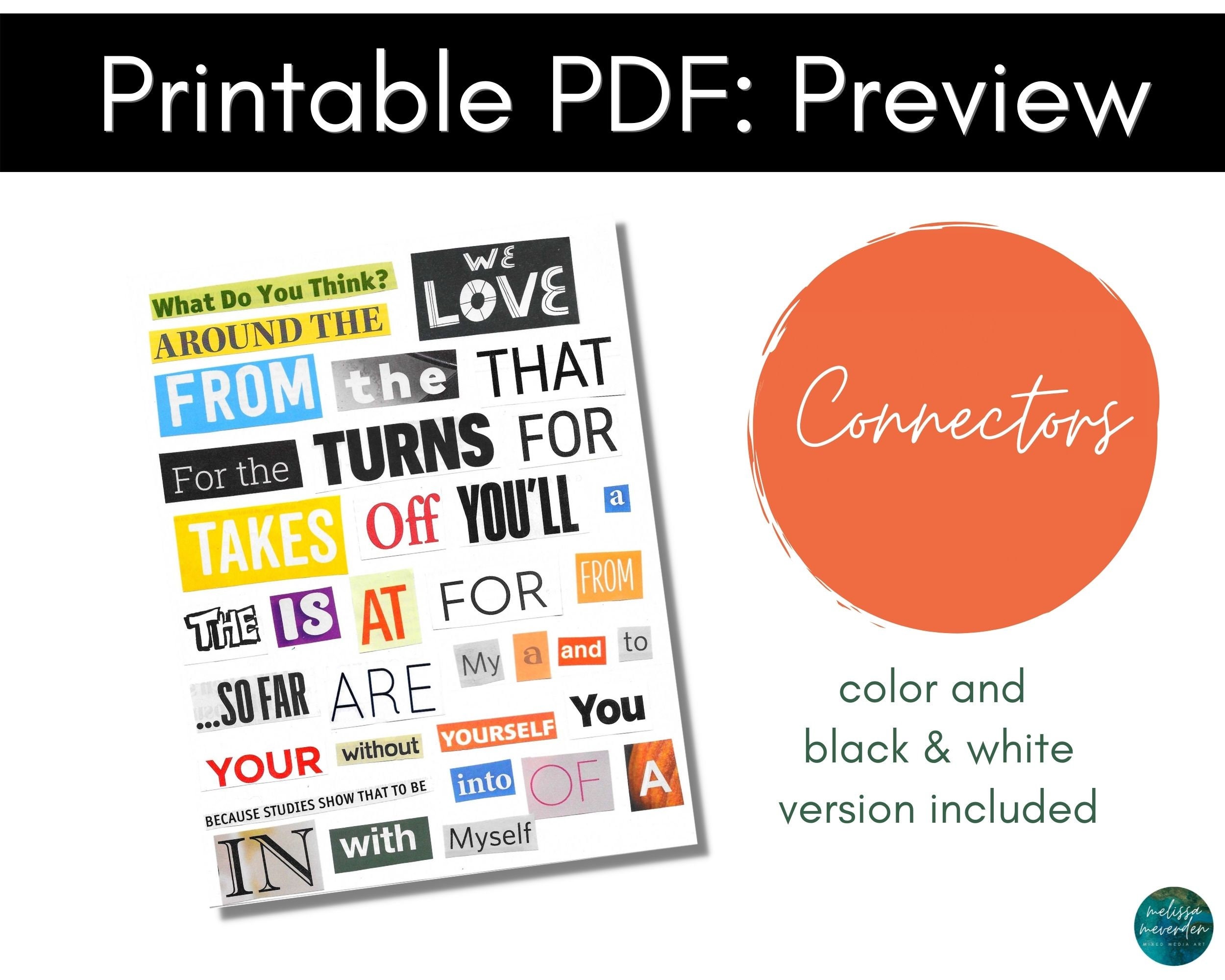 Magazine Cut Out Words: Collage, Vision Board, Junk Journal (printable ...