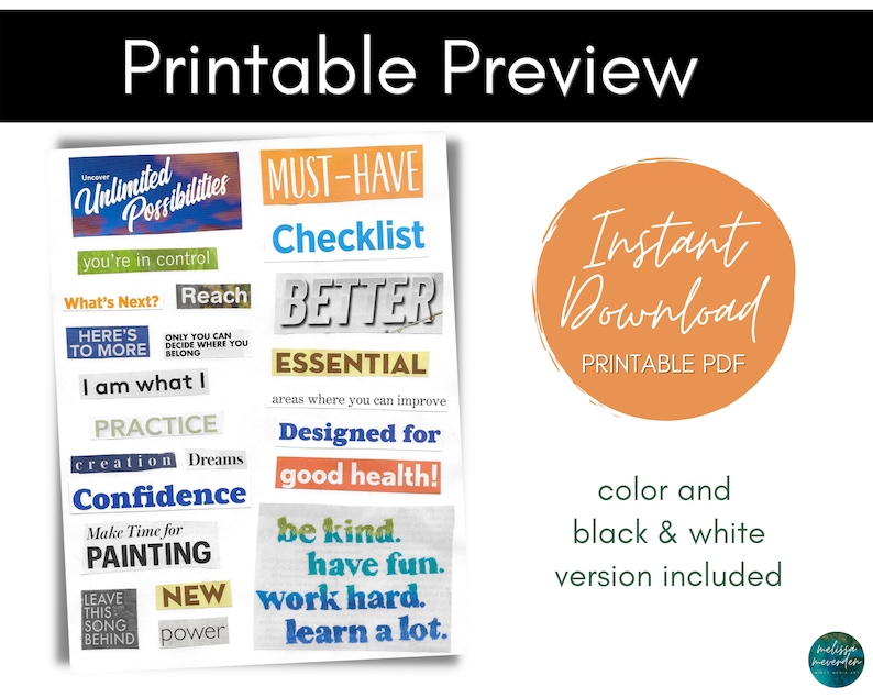 Magazine Cut Out Words for Collage, Junk Journaling, Vision Board ...