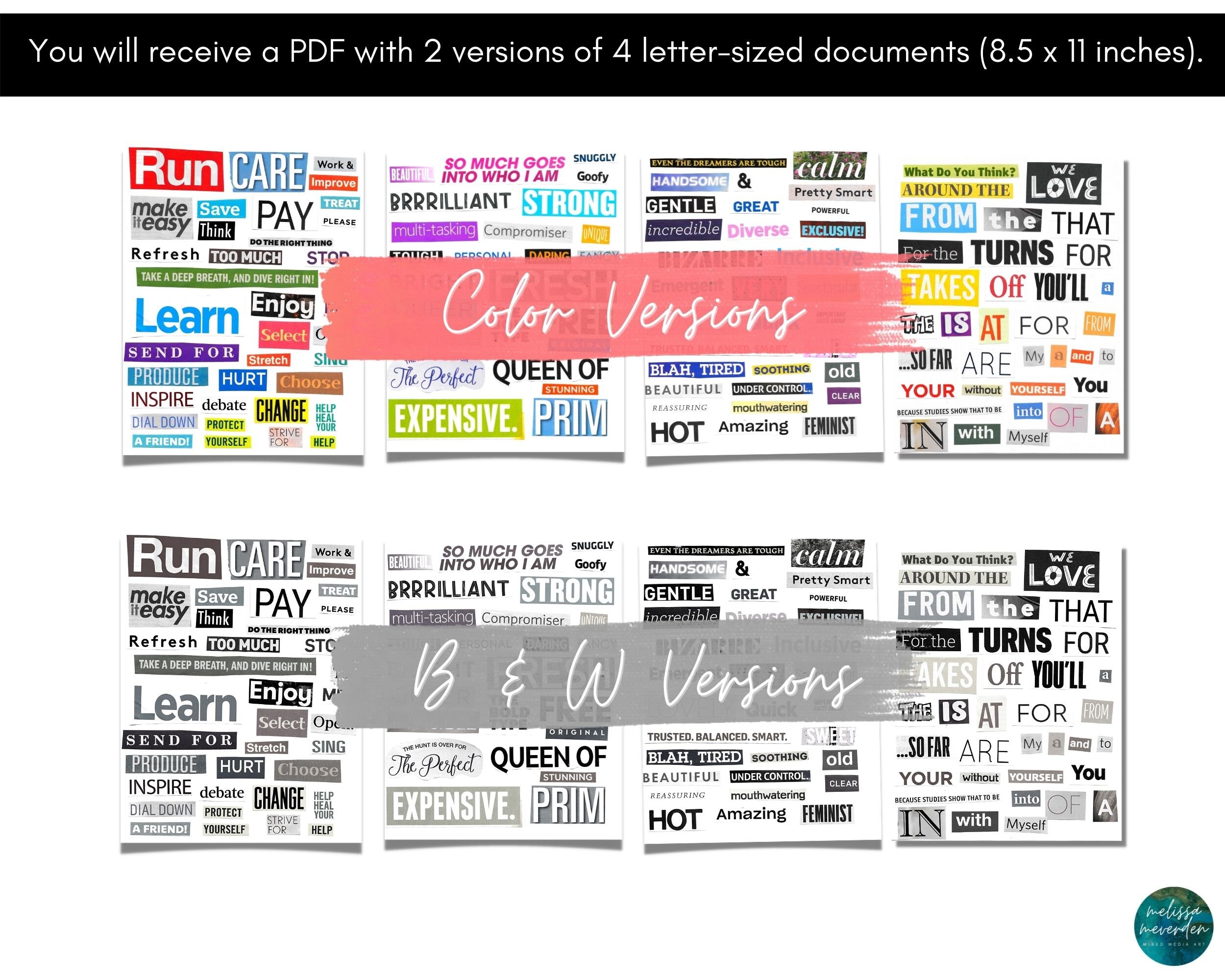 Words & Phrases - Magazine Cut Out Words for Collage, Junk Journaling ...