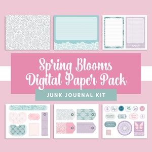 Spring Blooms Digital Paper Pack: Junk Journal Kit (PDF & JPG) - Etsy