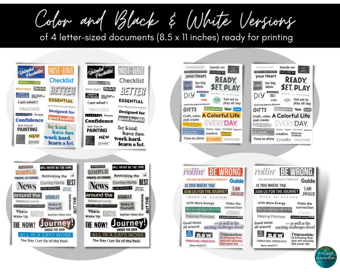 Magazine Cut Out Words for Collage, Junk Journaling, Vision Board ...