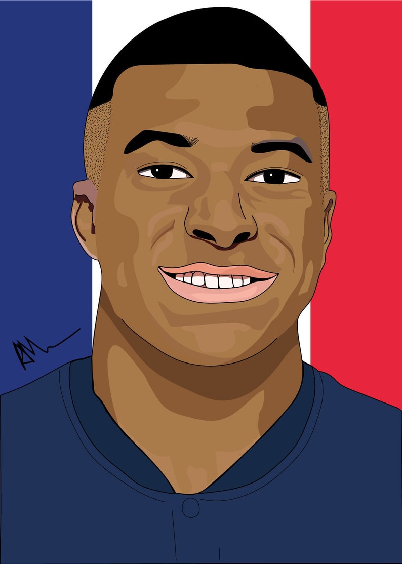Kylian Mbappe PSG Digital Print Portrait - Etsy