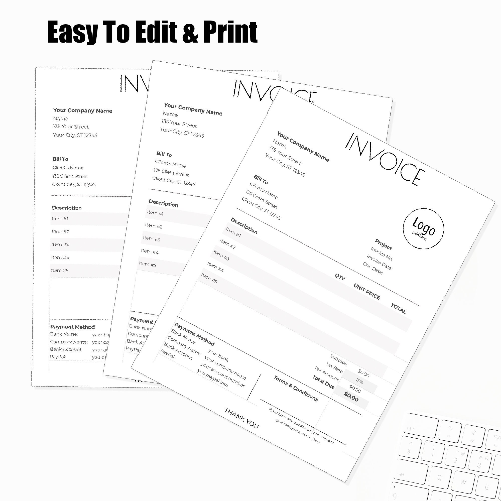 Invoice Bundle Spreadsheet, Editable Invoice Tracker, Google Sheets ...