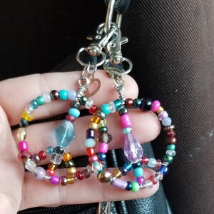 Beaded Wire Peace Sign Keychains Boho Keychains Hippie Accessory Hippie ...