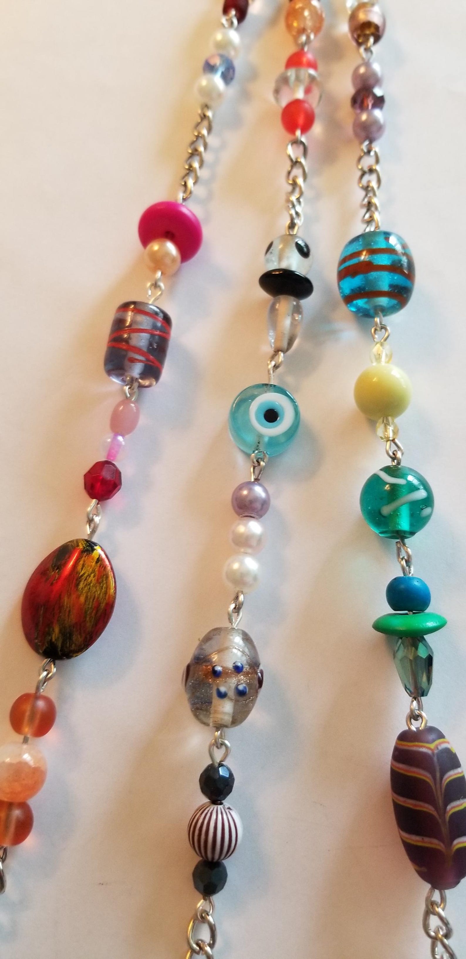 Eclectic Beaded Plant Hanger: Glass, Crystal, Ceramic Beads - Etsy