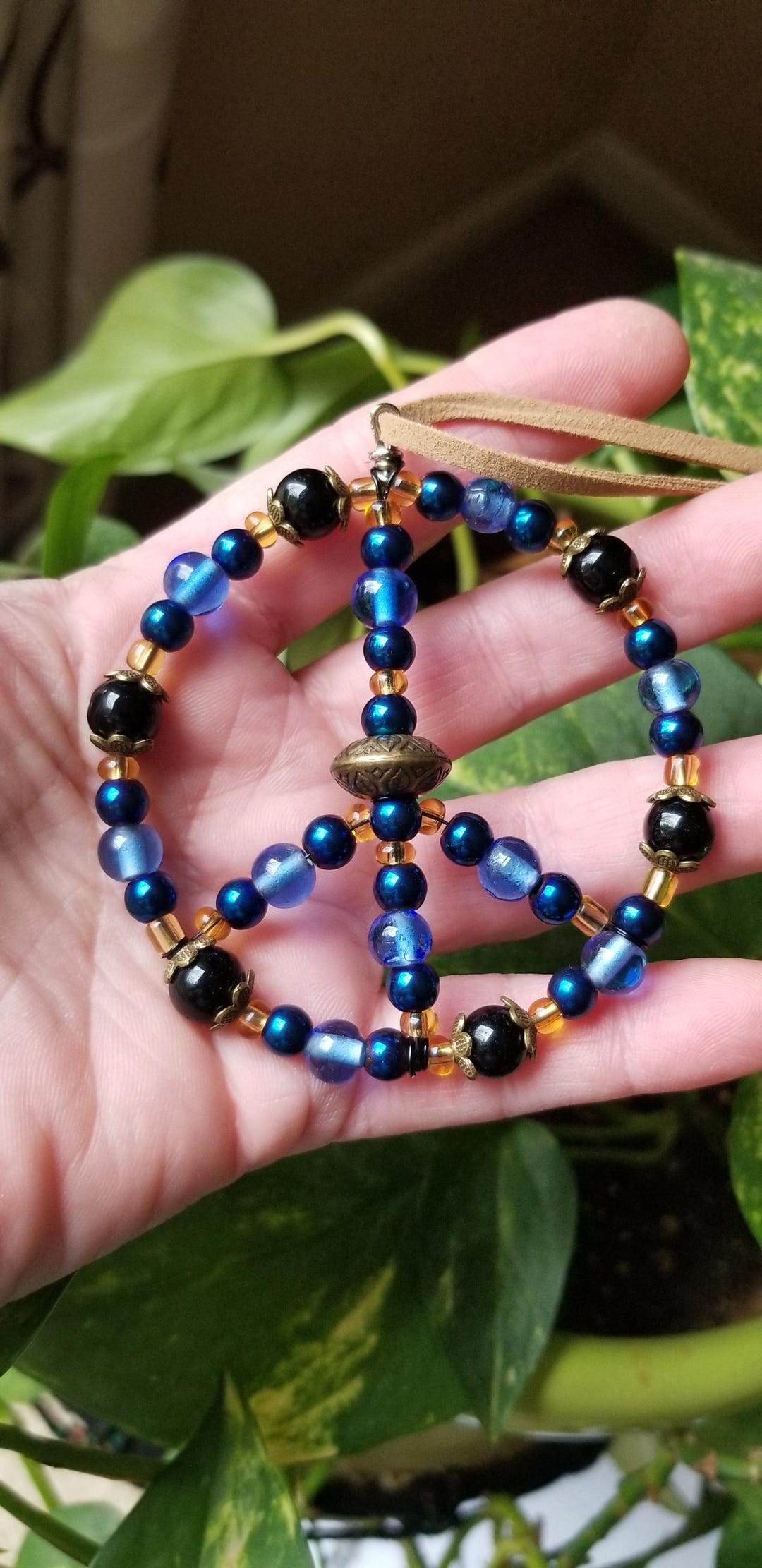 Peace Sign Ornament/beaded Peace Sign Holiday Ornament/christmas Peace ...