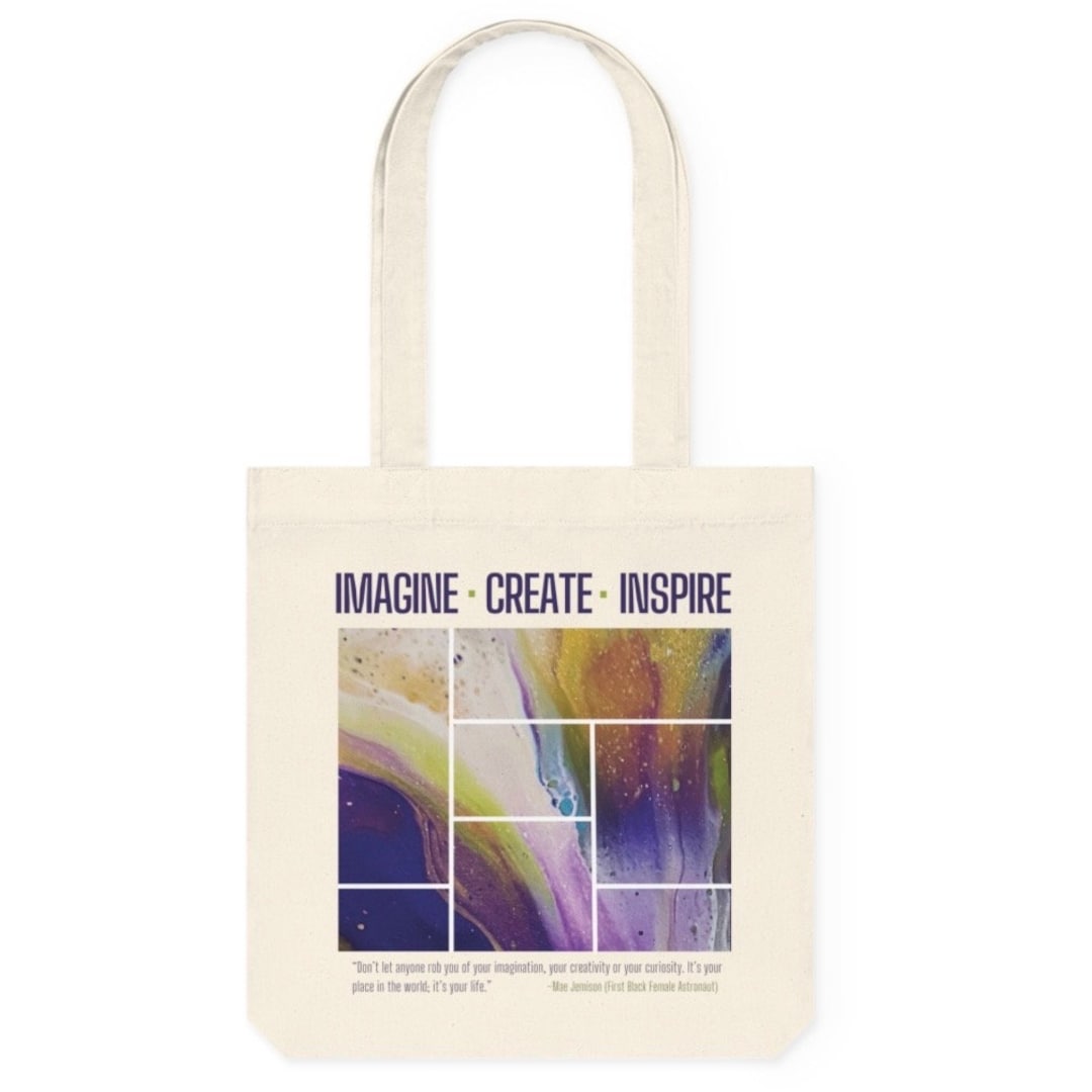 IMAGINE CREATE INSPIRE Woven Tote Bag - Etsy