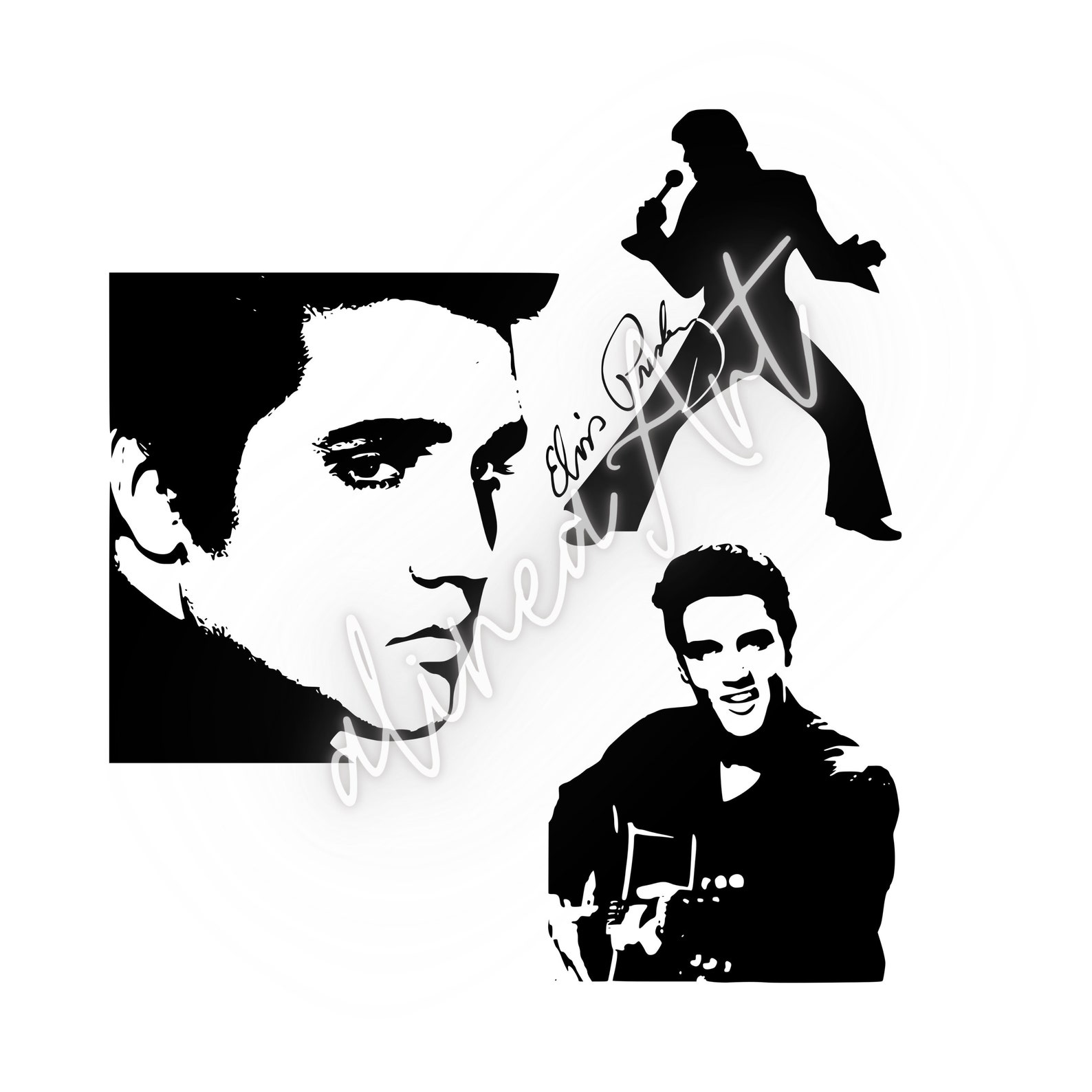 Elvis Presley Svg Bundle The King Of Rock N Roll Svg Svg Etsy Canada