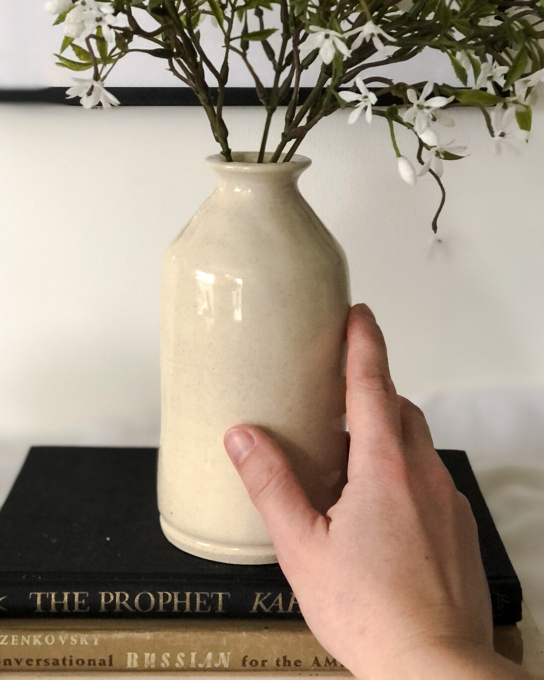 Handmade Glossy White Pottery Vase - Wheel Thrown Ceramics - Etsy