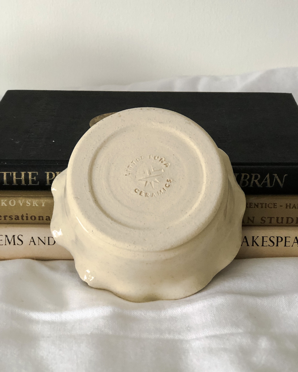 Wheel Thrown White Ceramic Pottery Ring Dish, Small Bowl, Wavy Trinket ...