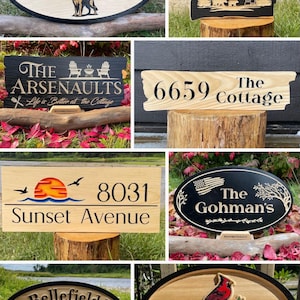 Custom DOUBLE SIDED Outdoor Sign | Oval Shape | Engraved Wood Sign ...