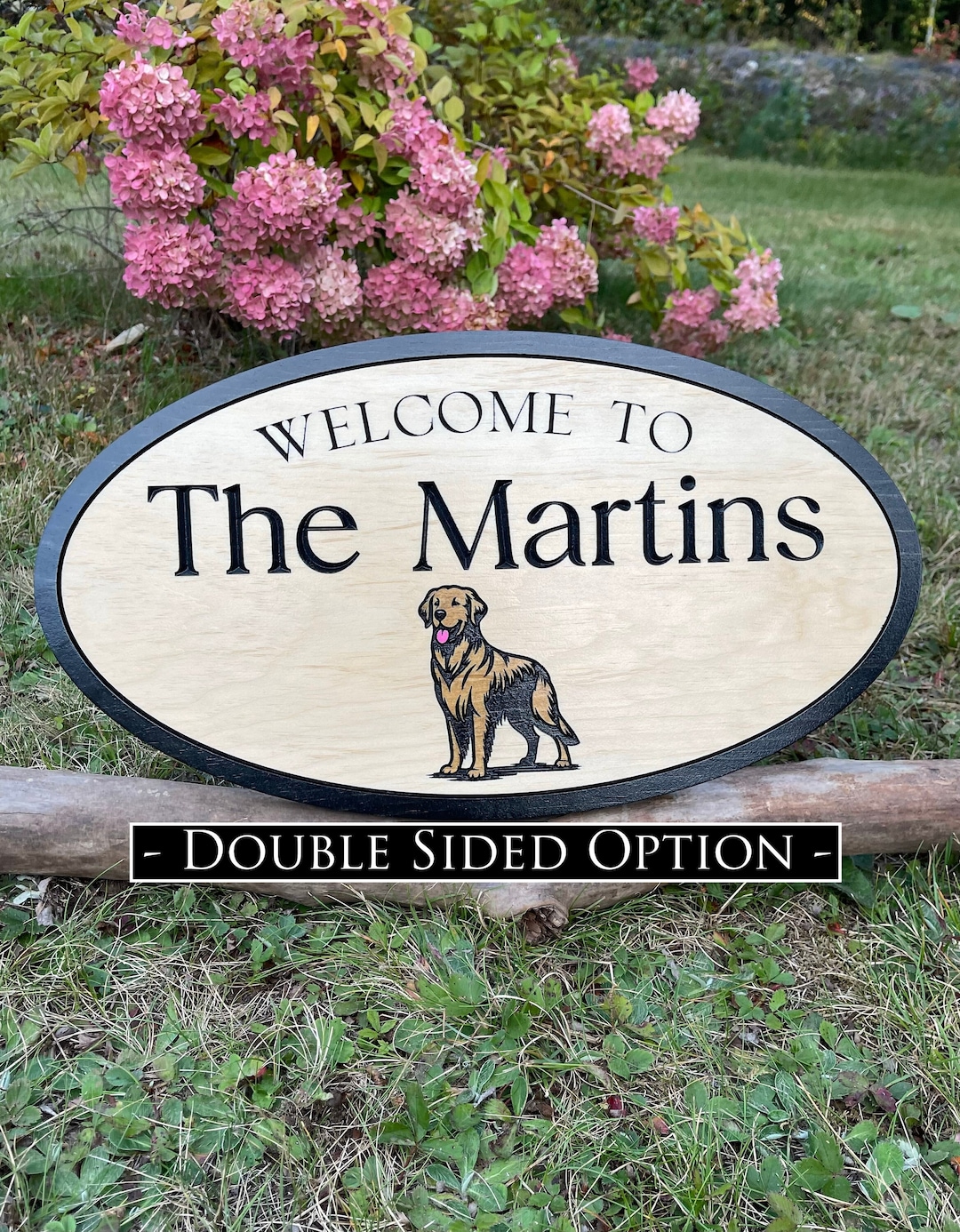 Custom Sign | Oval Shape | Painted | Double Sided | Welcome | Engraved ...