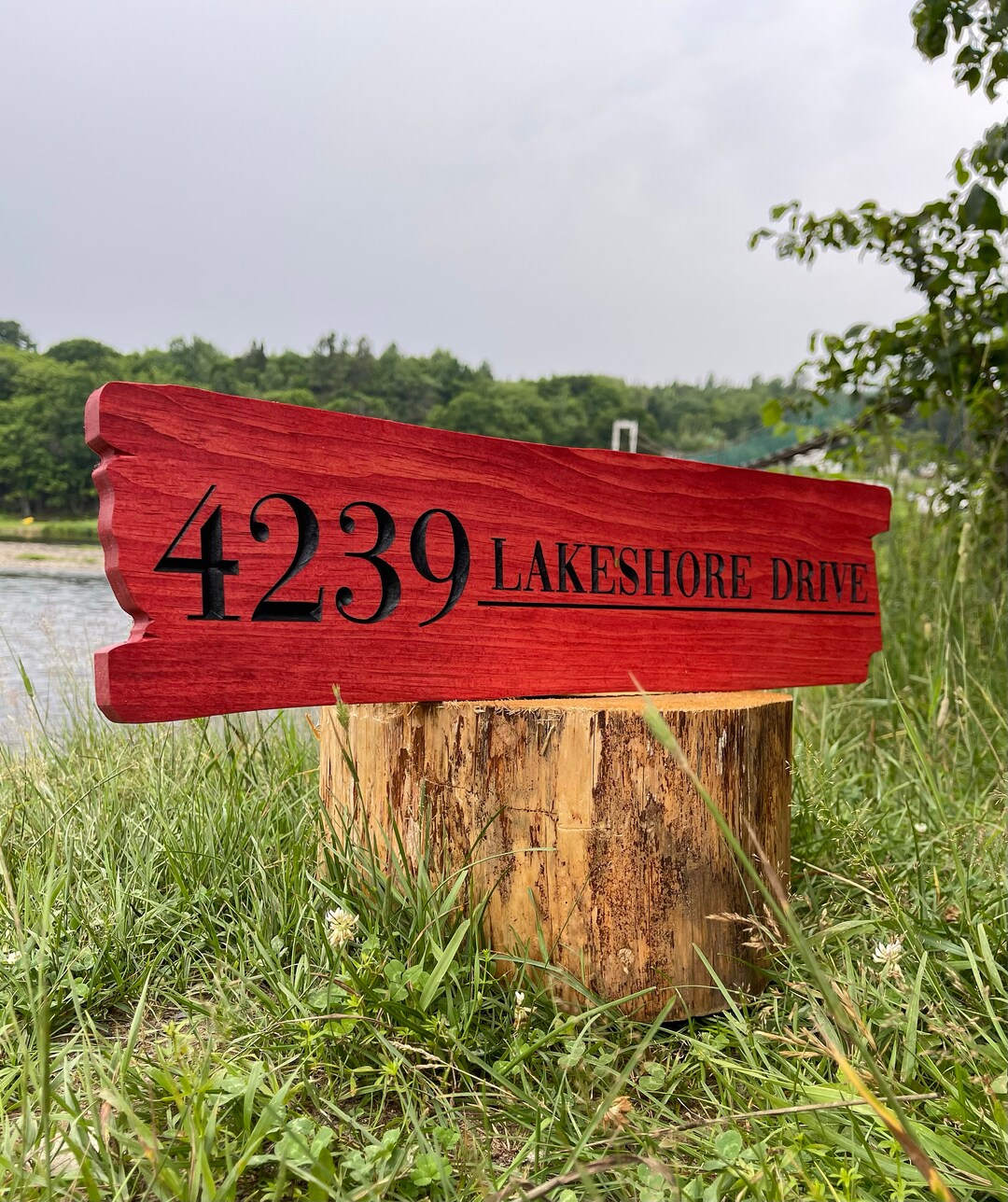 Custom Outdoor Address Sign | Engraved Wood Sign | Driftwood | White ...