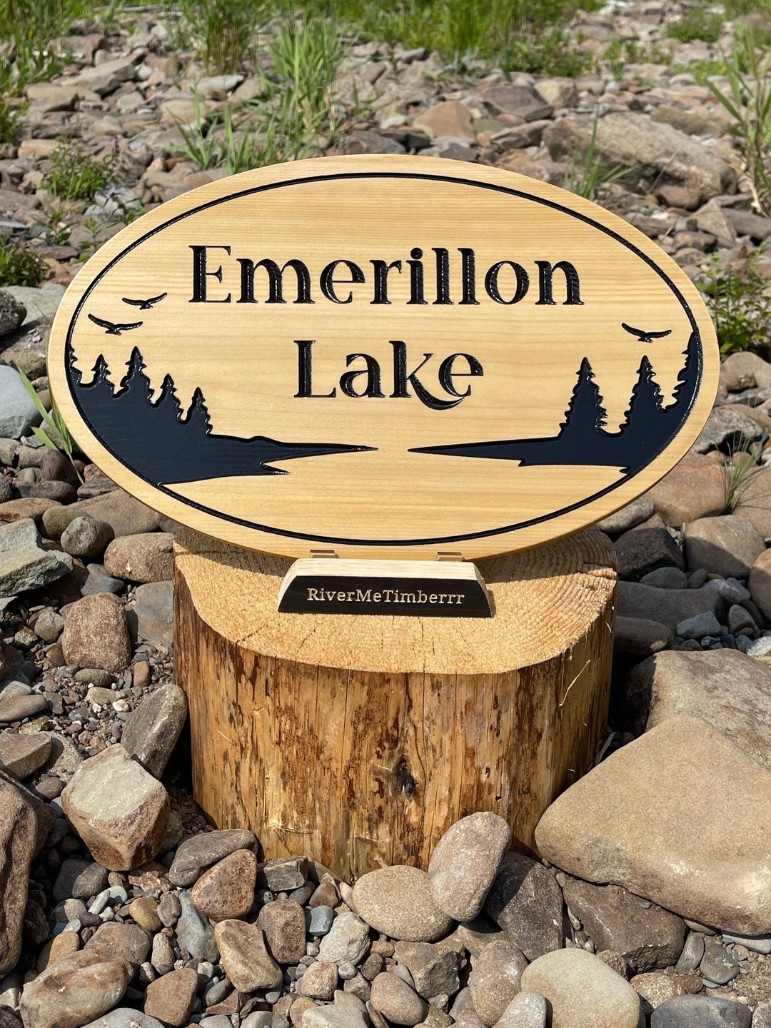 Custom Outdoor Sign | Engraved Oval Wood Sign | Eastern White Cedar ...