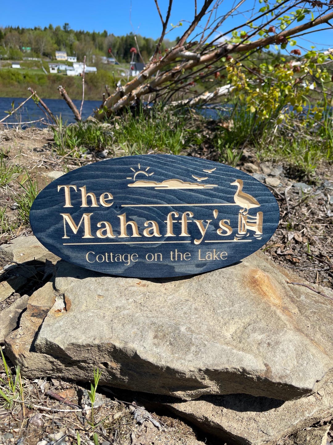 Custom Outdoor Sign | Oval Carved Wood Sign | Pine | Address Mailbox ...