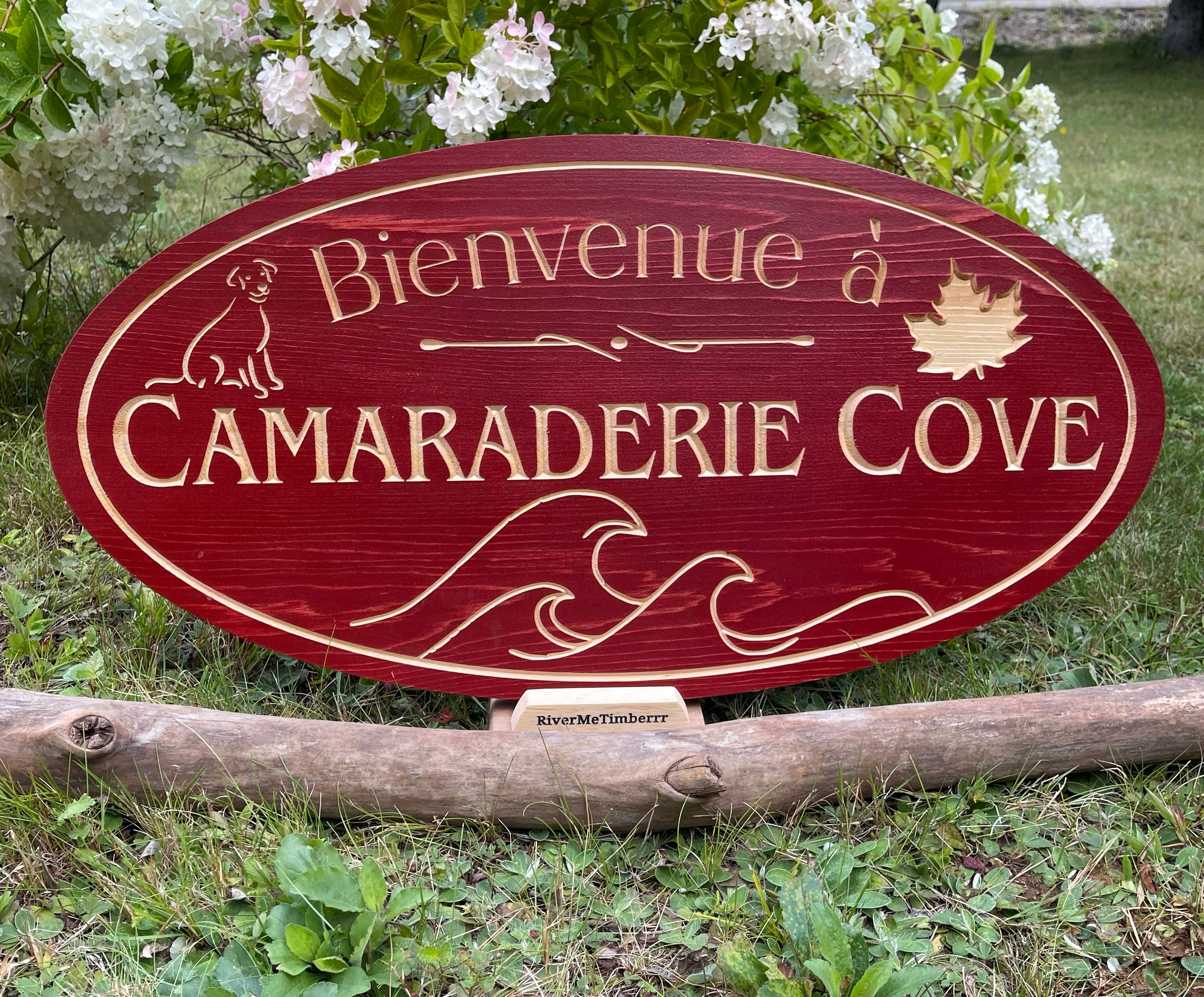 Custom DOUBLE SIDED Outdoor Sign | Oval Shape | Engraved Wood Sign ...