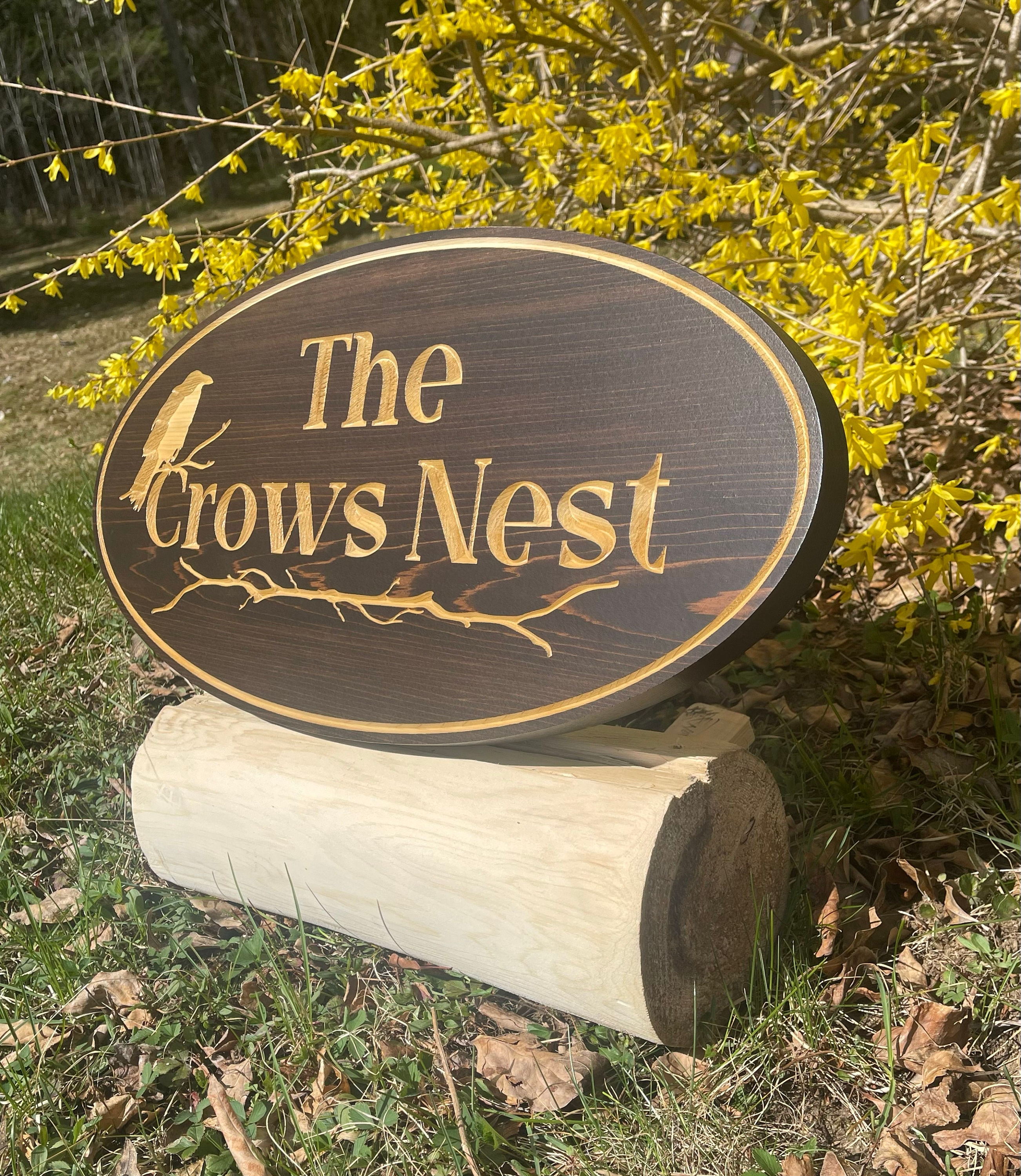 Custom DOUBLE SIDED Outdoor Sign Oval Shape Engraved Wood Sign Eastern ...