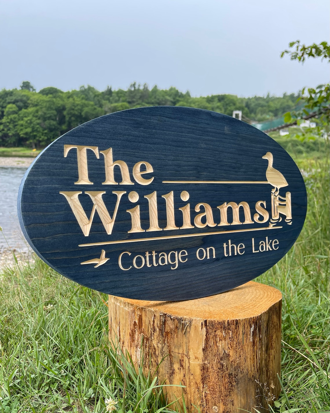 Custom Outdoor Sign Oval Shape Engraved Wood Sign White Pine Address ...