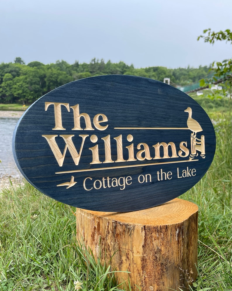 Custom Outdoor Sign | Oval Shape | Engraved Wood Sign | Pine | Address ...