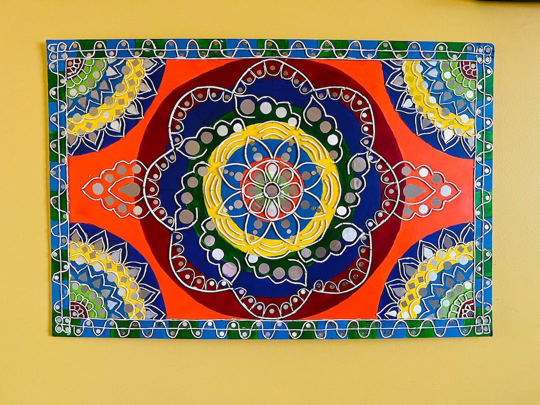 Lippan Style Mandala Painting - Etsy