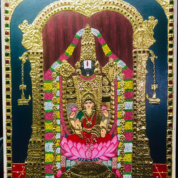 Lord Venkateswara Tanjore Painting - Etsy