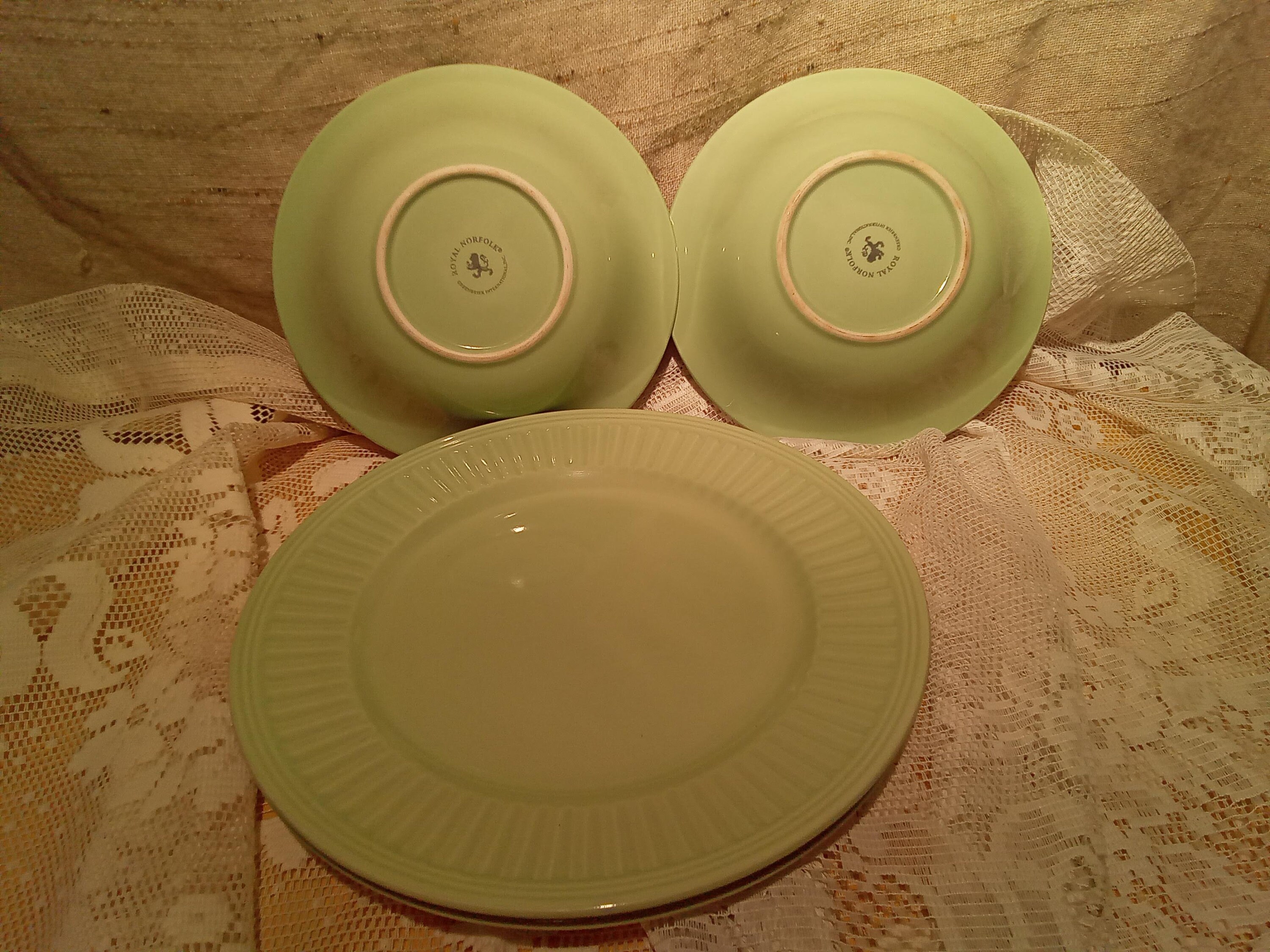 Royal Norfolk Vintage Green 3 Piece Lot Dinnerware - Etsy
