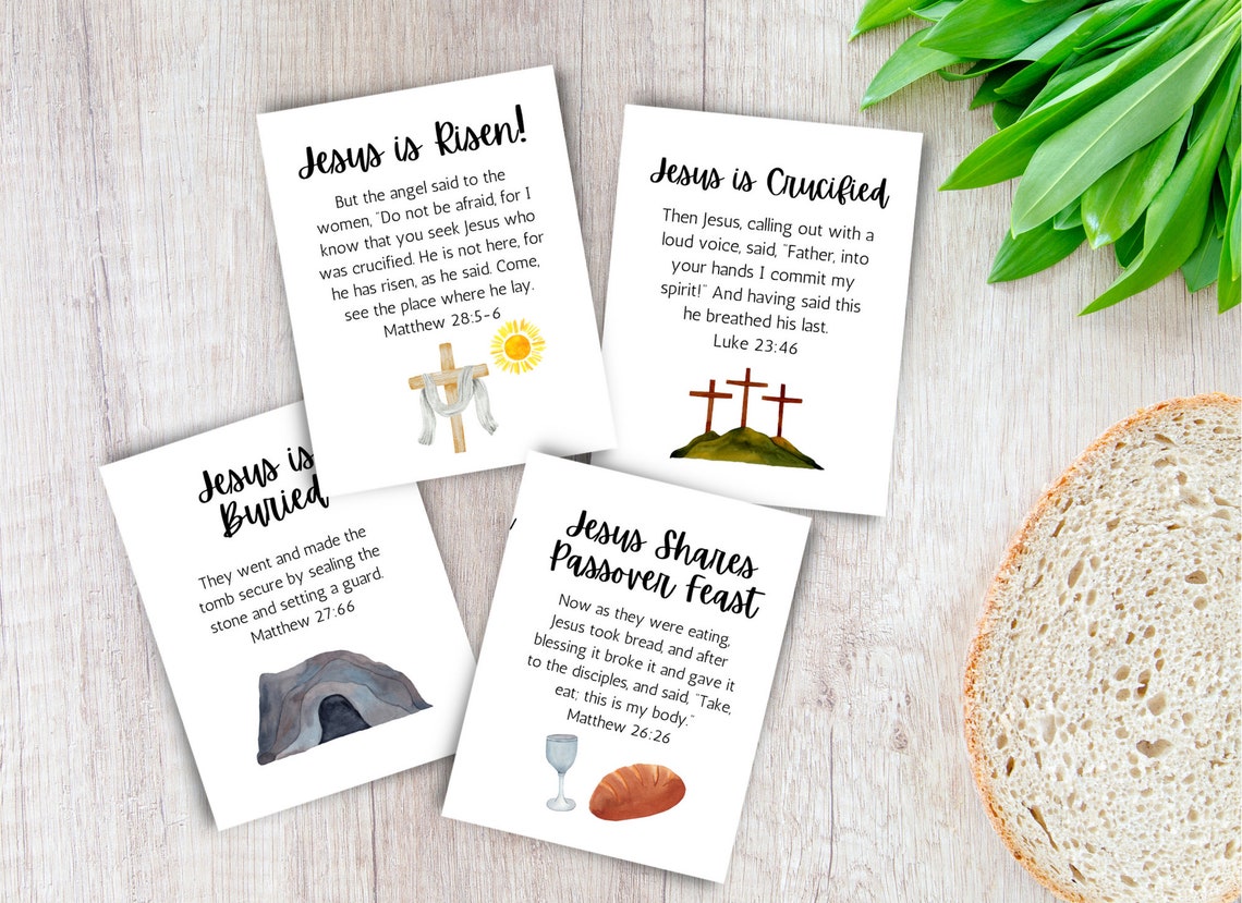 Easter Story Cards Holy Week Cards Easter Countdown - Etsy