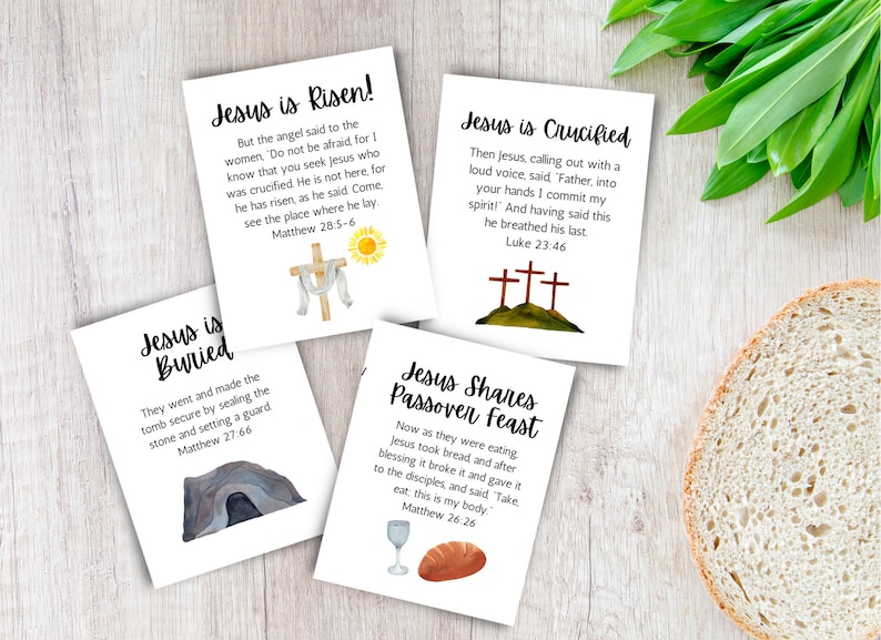 Easter Story Cards Holy Week Cards Easter Countdown - Etsy