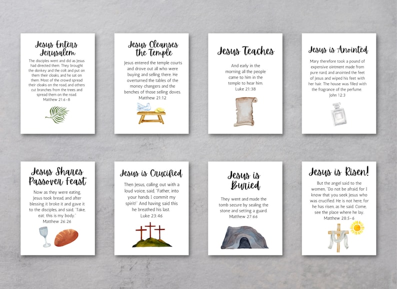 Easter Story Cards | Holy Week Cards | Easter Countdown | Christian ...