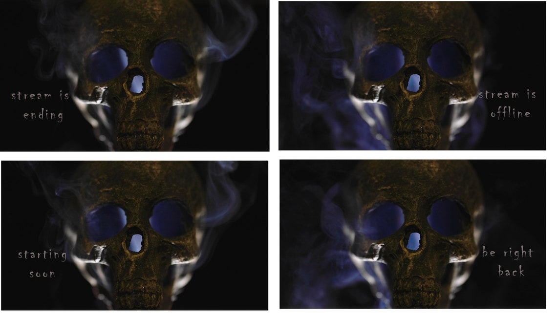 Animated Stream Screens, Spooky Skull Halloween, Offline, Starting ...