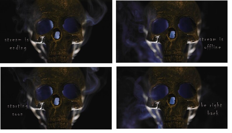 Animated Stream Screens, Spooky Skull Halloween, Offline, Starting ...