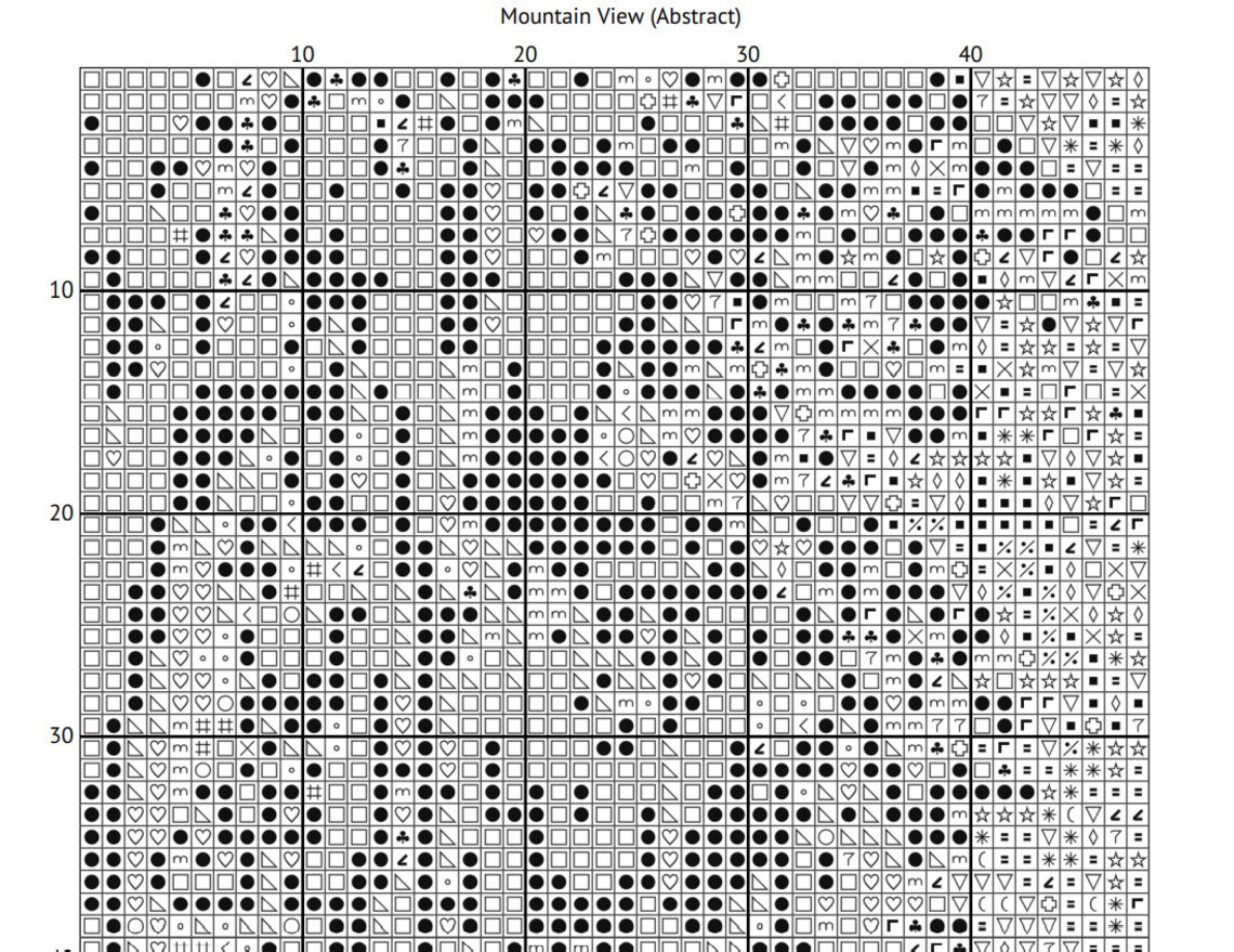 Embroidery Pattern - Abstract Nature - Mountain View, Cross Stitch PDF ...