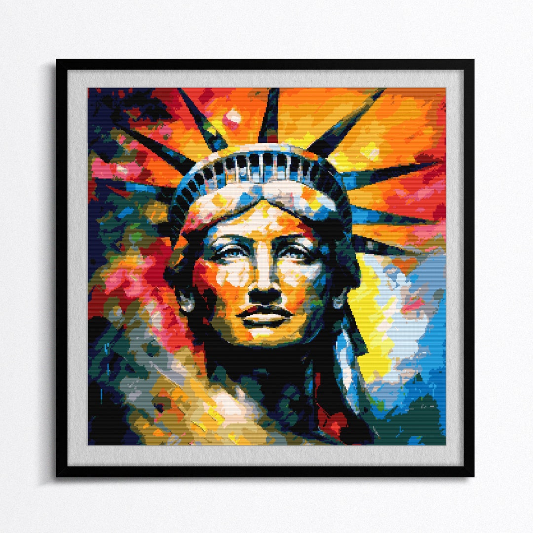 Colorful Statue of Liberty Cross Stitch Pattern - Instant Download ...