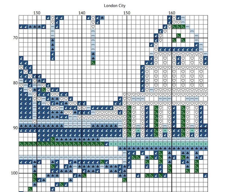 London Skyline Cross Stitch Pattern: Modern UK Landmarks (PDF) - Etsy