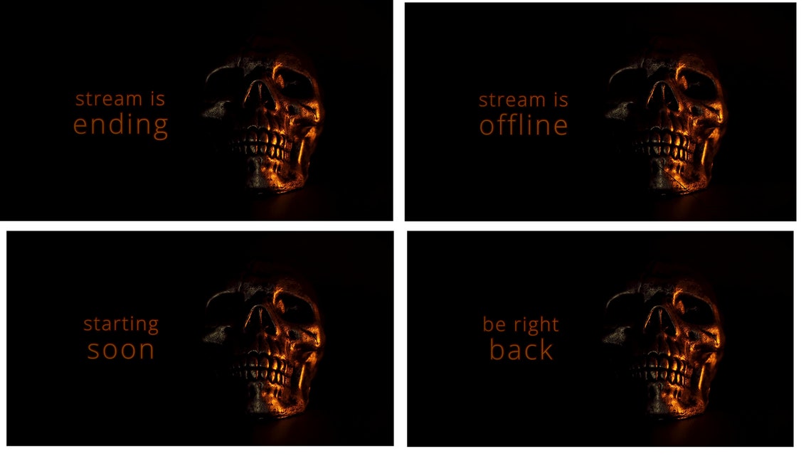 Animated Stream Screens, Spooky Skull Halloween, Offline, Starting ...