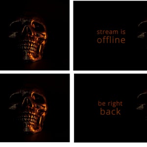 Animated Stream Screens, Spooky Skull Halloween, Offline, Starting ...