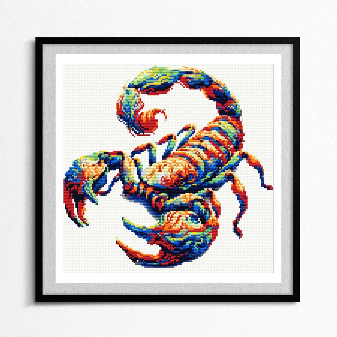 Colorful Zodiac Scorpio Cross Stitch Pattern, Vivid Astrology Inspired ...