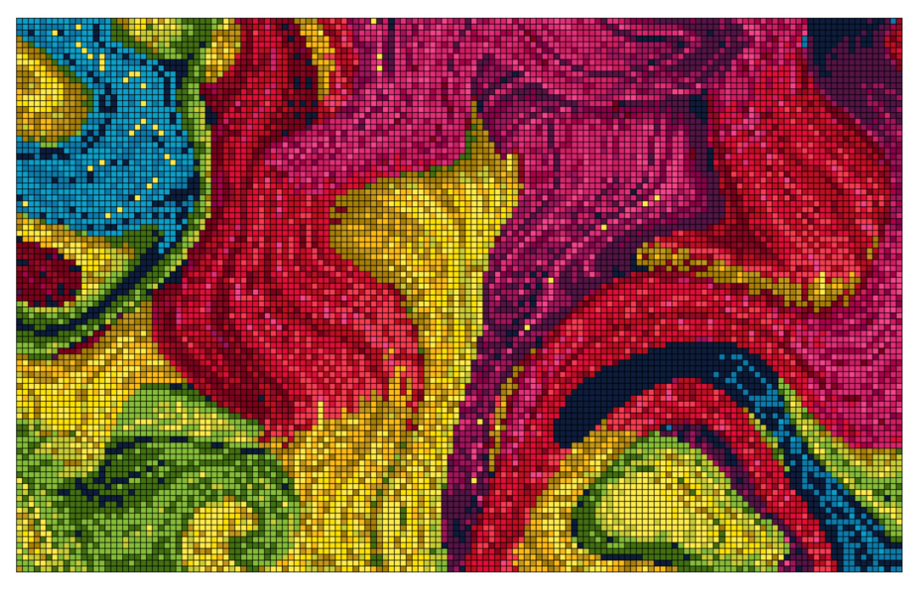 Embroidery Pattern - Geometric Abstract Art- Bright Waves, Cross Stitch ...