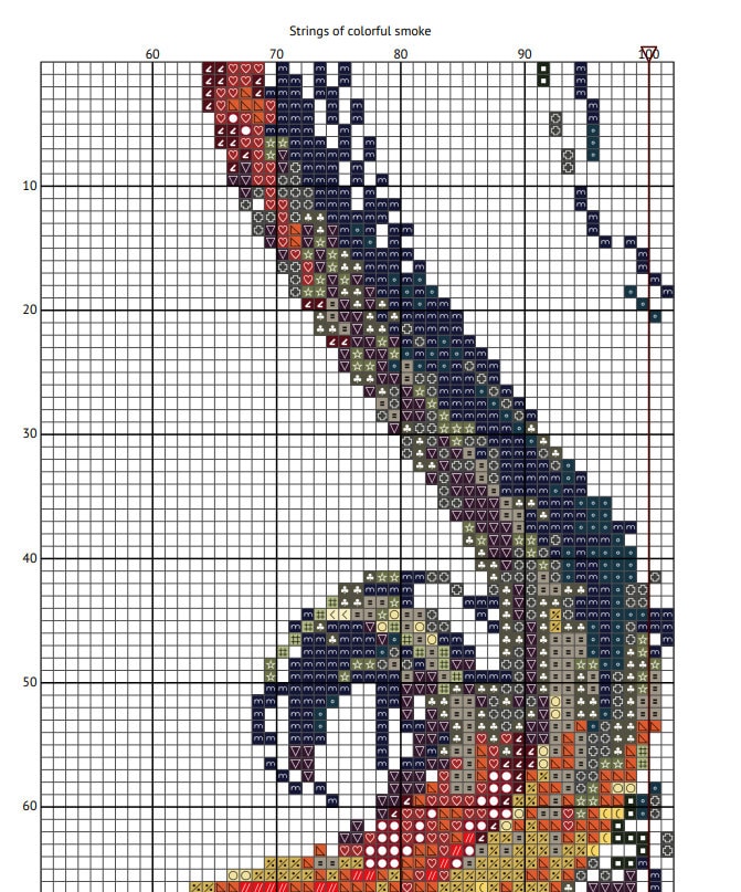 Vivid Rainbow Smoke Swirls Cross Stitch Kit, Colorful Abstract ...