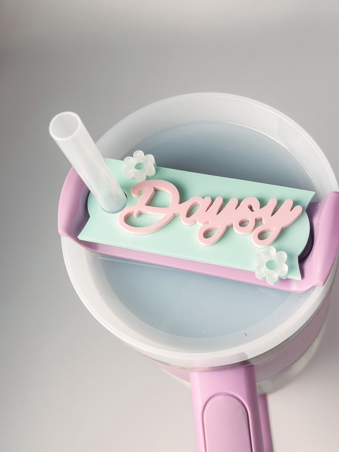 Daisy Name Tag Retro Flower Topper Name Plate Personalization Tumbler ...